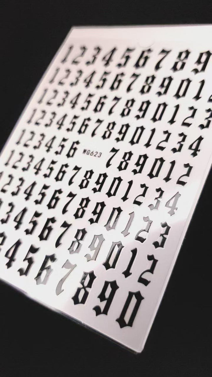 Black Old English Numbers – Trendy Talons